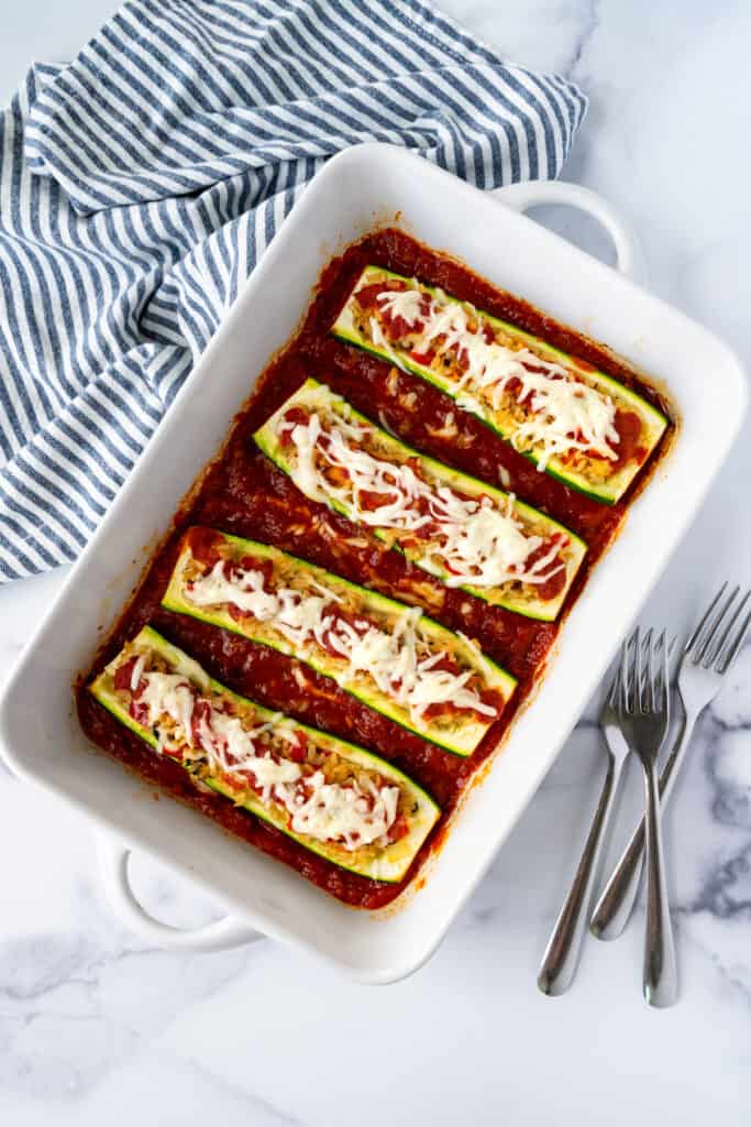 Italian Rice Stuffed Zucchini - Fresh Apron