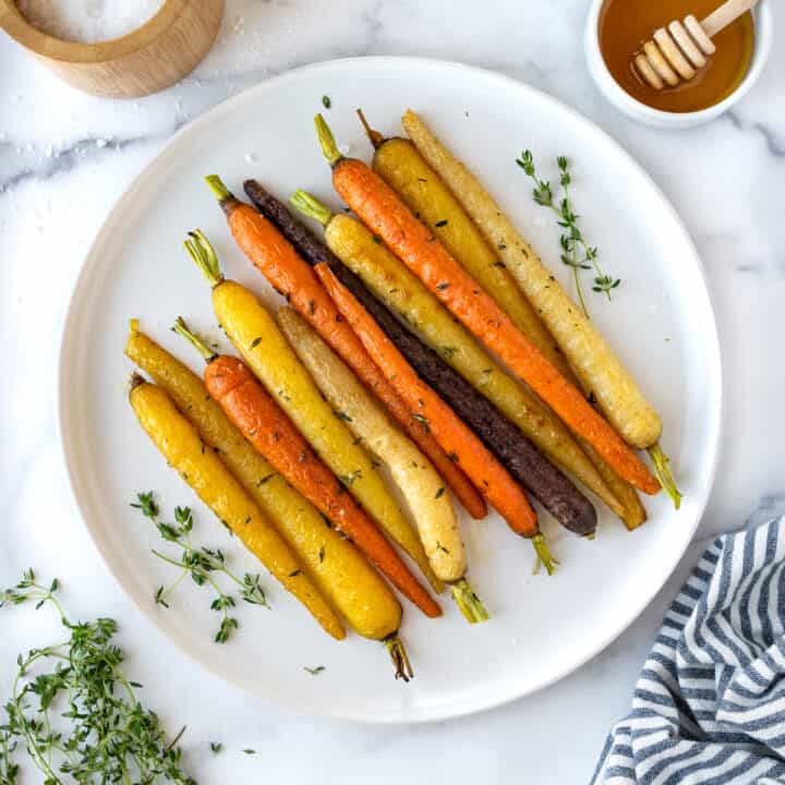 Honey Thyme Roasted Rainbow Carrots - Fresh Apron