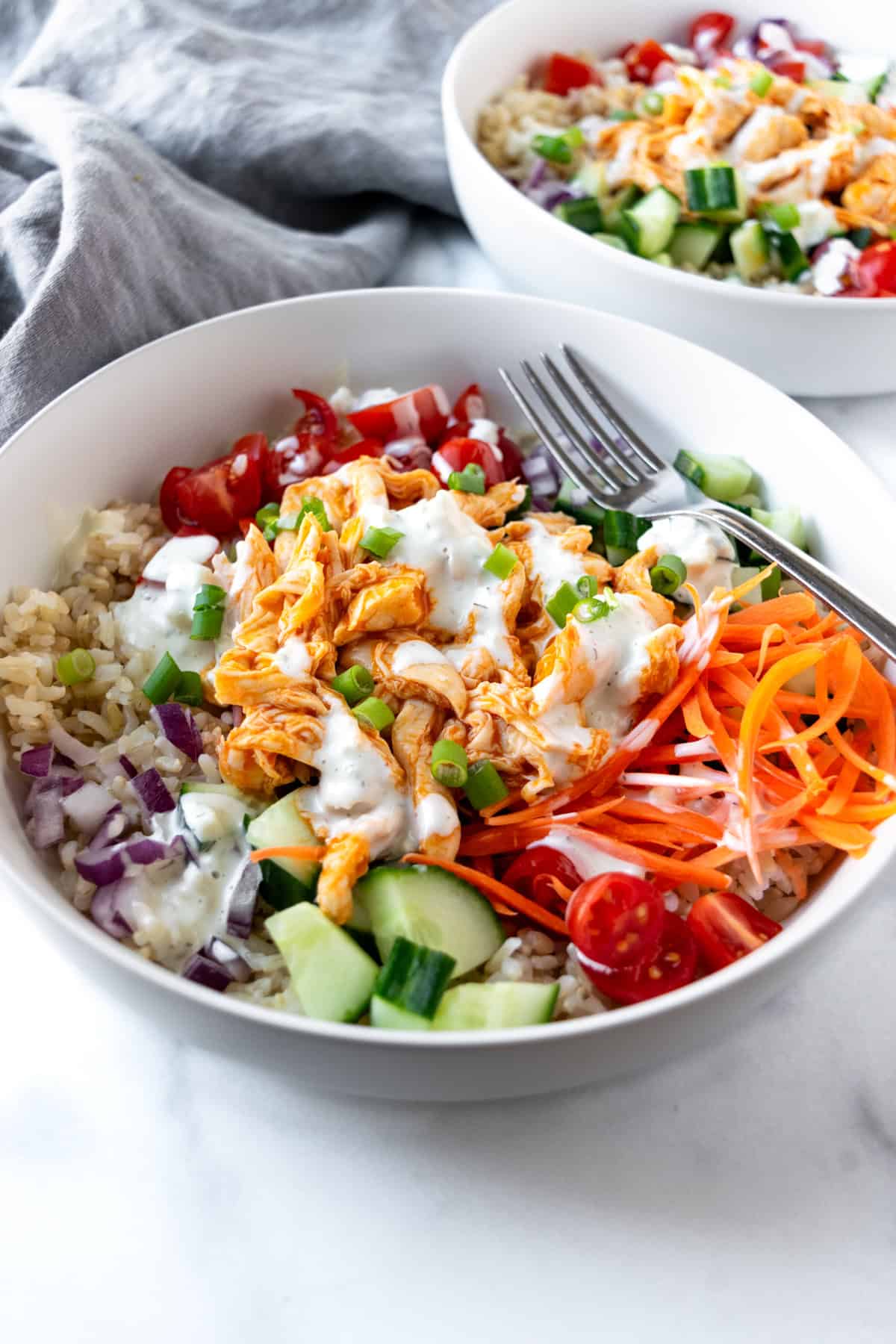 Buffalo Chicken Rice Bowls - Fresh Apron